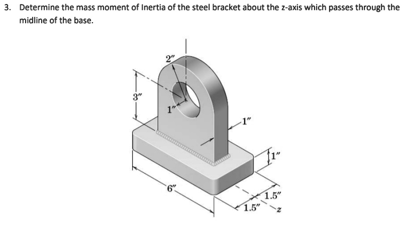 SOLVED: Determine the mass moment of Inertia of the steel bracket about ...