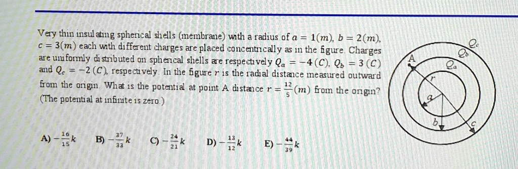 SOLVED: Texts: Very thin insulating spherical shells (membranes) with ...