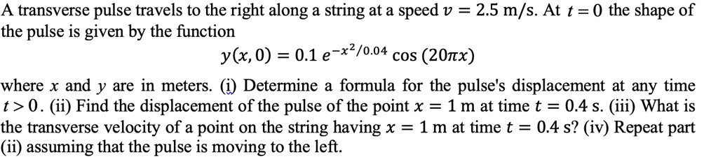 SOLVED: A transverse pulse travels to the right along a string at a ...