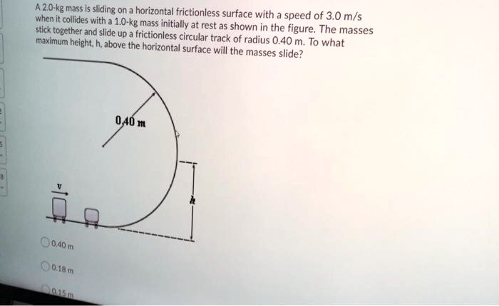 SOLVED: A 2.0-kg mass is sliding on a horizontal frictionless surface with a speed of 3.0 m/s ...