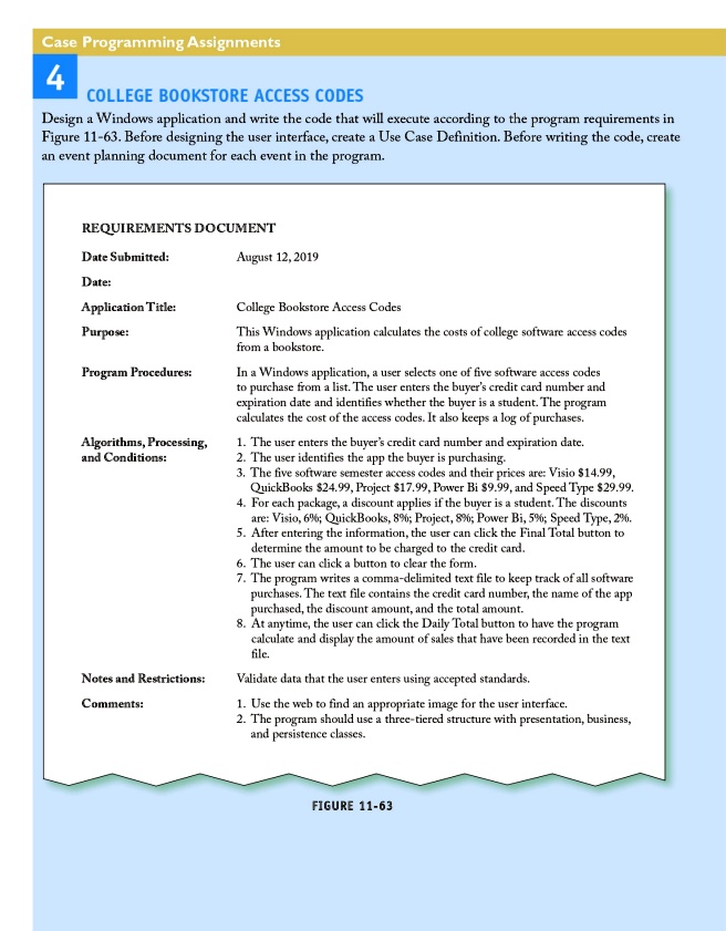 SOLVED: Create a use case definition document and event planning document based on the following ...