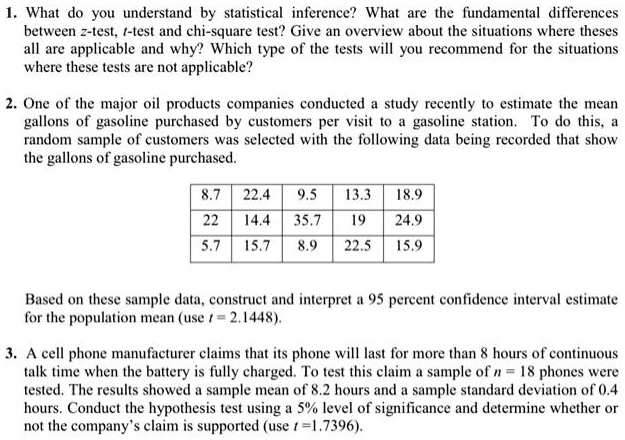 SOLVED: What do you understand by statistical inference? What are the fundamental differences ...