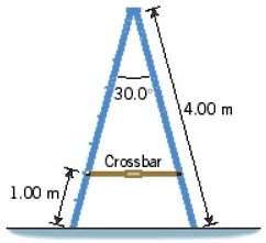 SOLVED: In the figure, an A-shaped ladder. Both sides of the ladder are ...