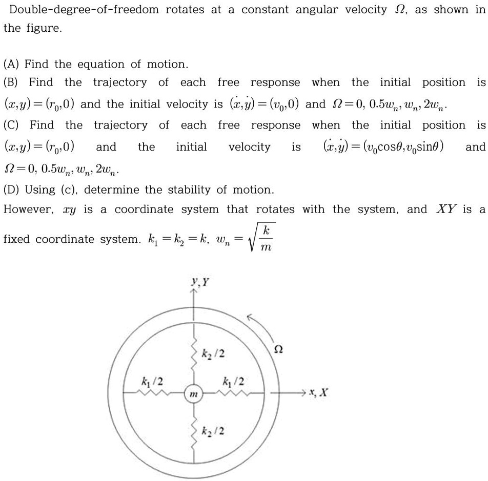 SOLVED: Text: Mechanical vibrations A double-degree-of-freedom system ...