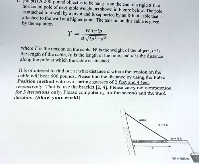 1. (60 pts) A 200-pound object is to be hung from the end of...