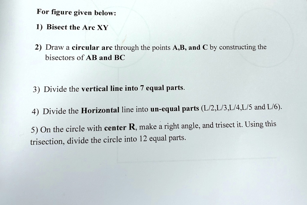 for figure given below bisect the arc xy draw a circular arc through ...