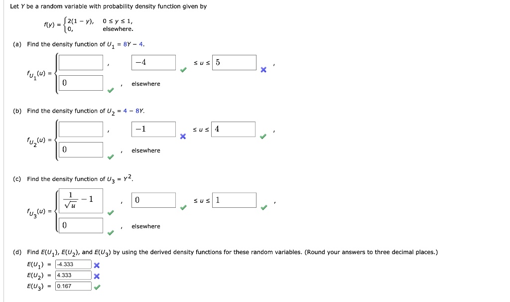 SOLVED:Let random variable with probability density function given by 1 2(1 - Y)_ 0 $y s1, fly ...