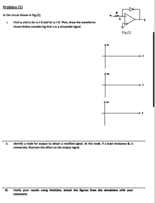 problem 1 in the circuit shown in fig2 l find and w foroand for0thendraw the waveforms shown ...
