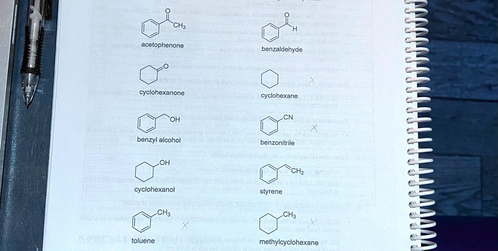 ch3 acetophenone benzaldehyde cyclohexanone cyclohexane oh cn benzyl ...