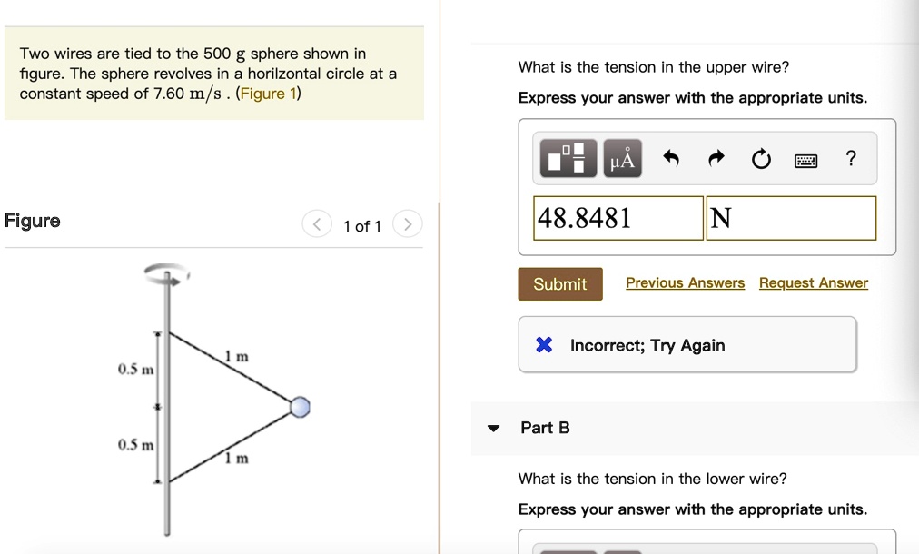 two wires are tied to the 500 g sphere shown in figure the sphere ...