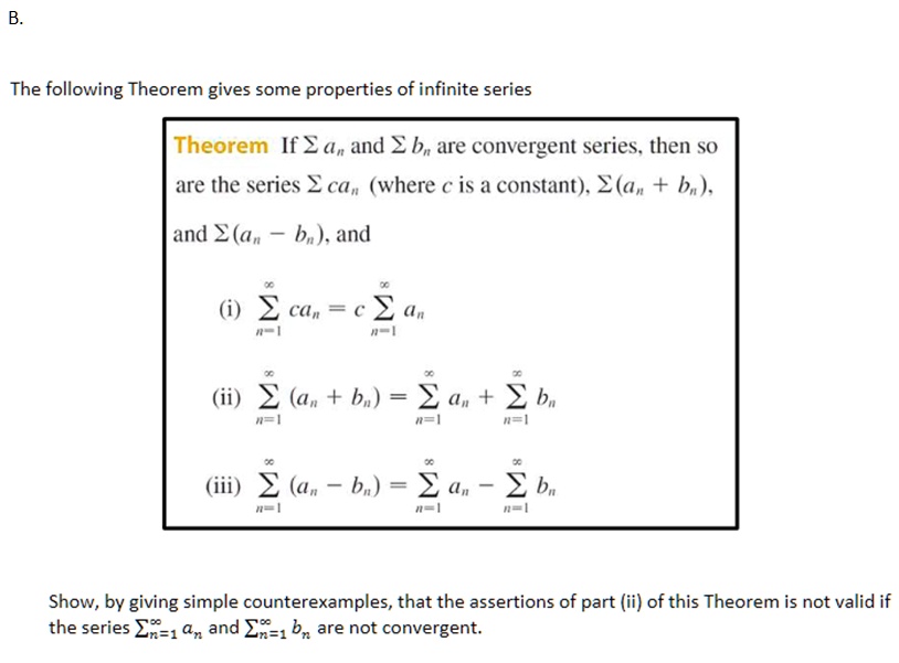 the following theorem gives some properties of infinite series theorem ...