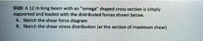GQ5: A 12 m long beam with an omega-shaped cross section is simply ...