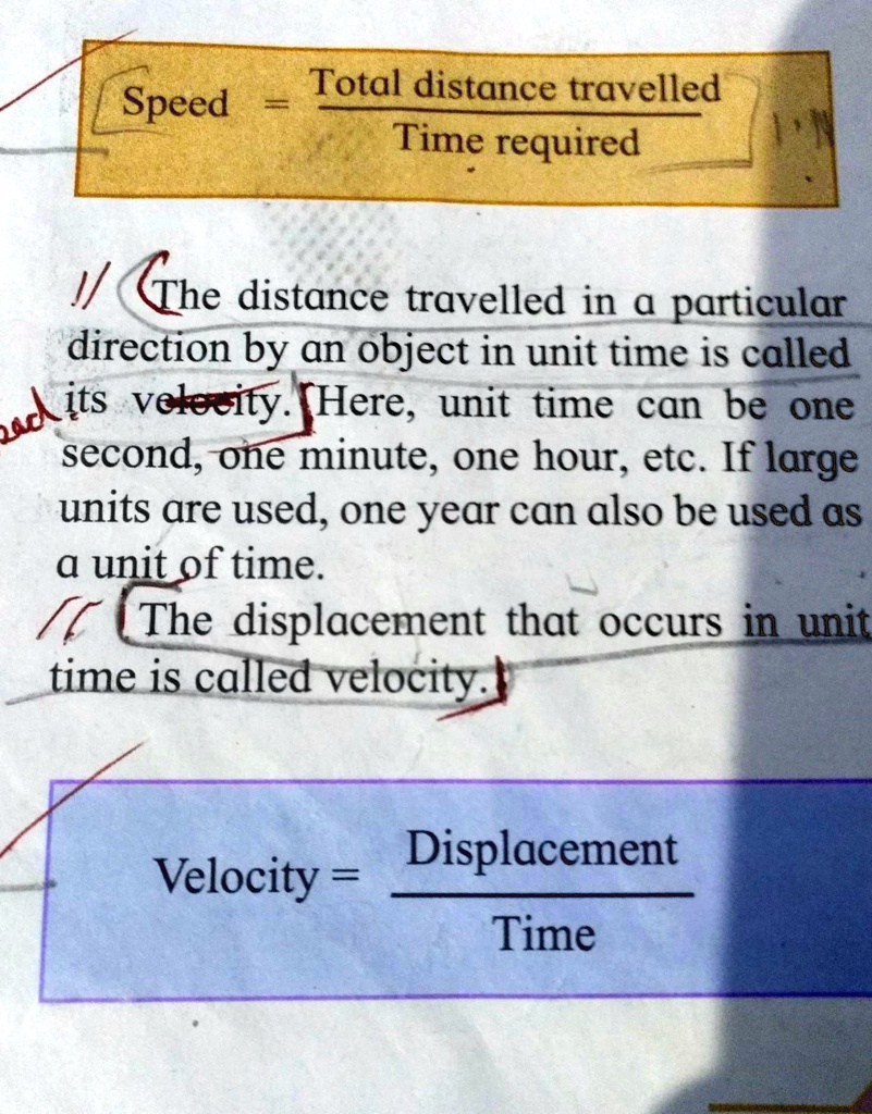 Speed = (Total distance travelled)/(Time required) // The distance ...