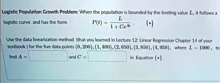 SOLVED: Logistic Population Growth Problem: When the population is ...