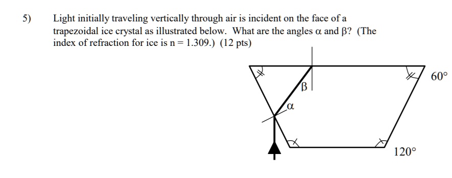 SOLVED: Light initially traveling vertically through air is incident on ...
