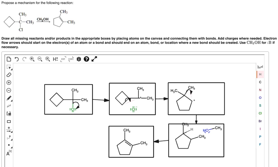 propose a mechanism for the following reaction ch3 ch3 ch3oh ch3 ch3 cl draw all missing ...