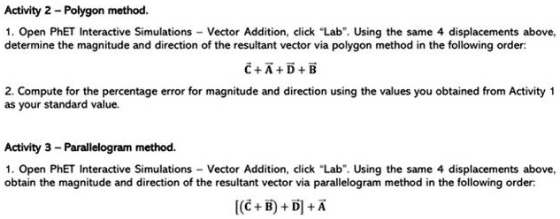 SOLVED: Activity 2 Polygon method: Open PhET Interactive Simulations ...