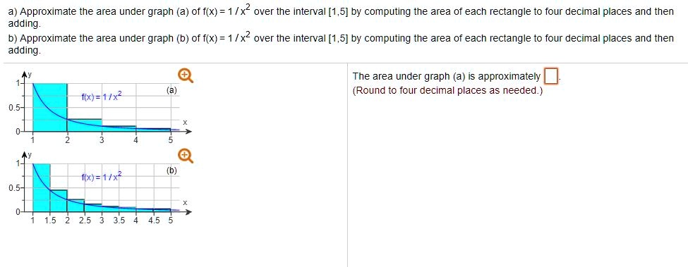 SOLVED: a) Approximate the area under the graph (a) of f(x) = x^2 over the interval [1,5] by ...