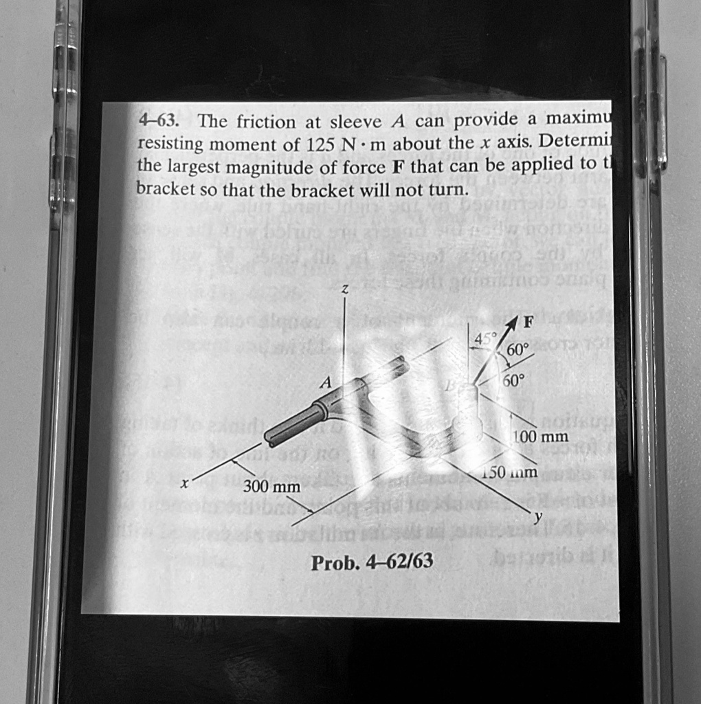 4-63. The friction at sleeve A can provide a maximum resisting moment ...
