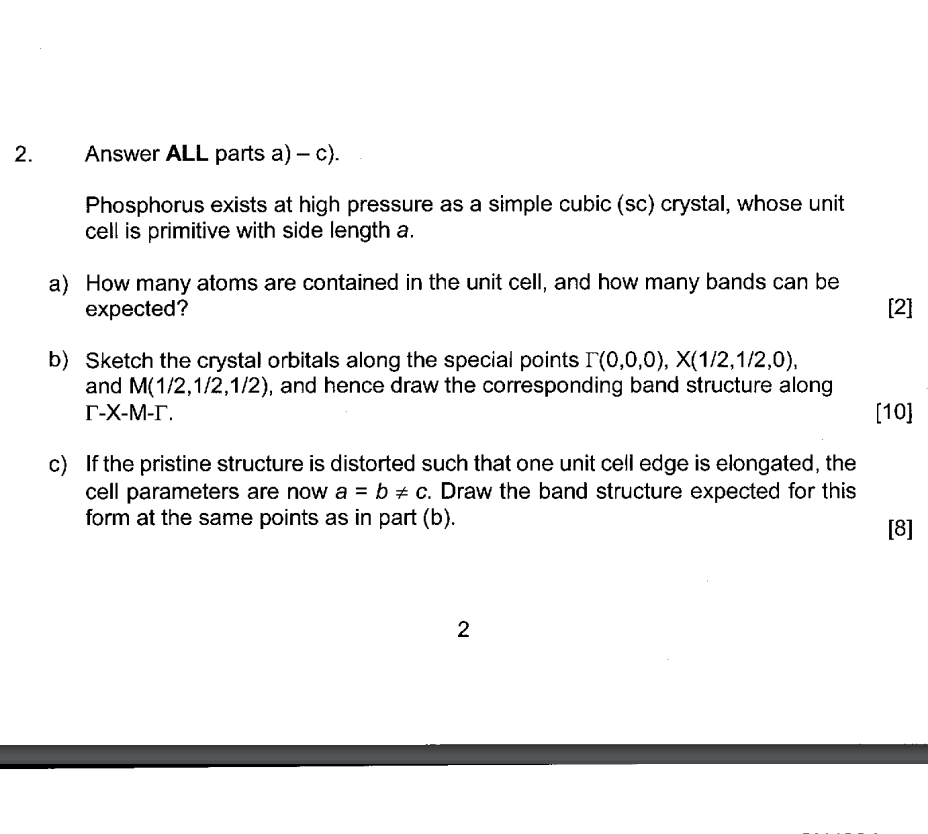 SOLVED: 2. Answer ALL parts a) -c ). Phosphorus exists at high pressure ...