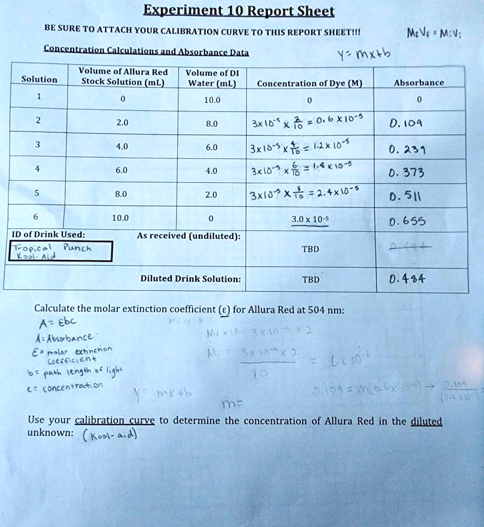 Experiment 10 Report Sheet BE SURE TO ATTACH YOUR...