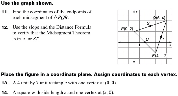 SOLVED: Use the graph shown. Find the coordinates of the endpoints of ...