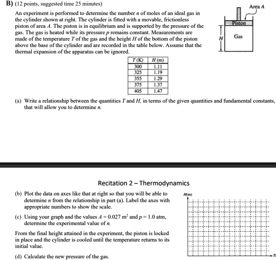b 12 points suggested time 25 minutes area a an experiment is performed ...