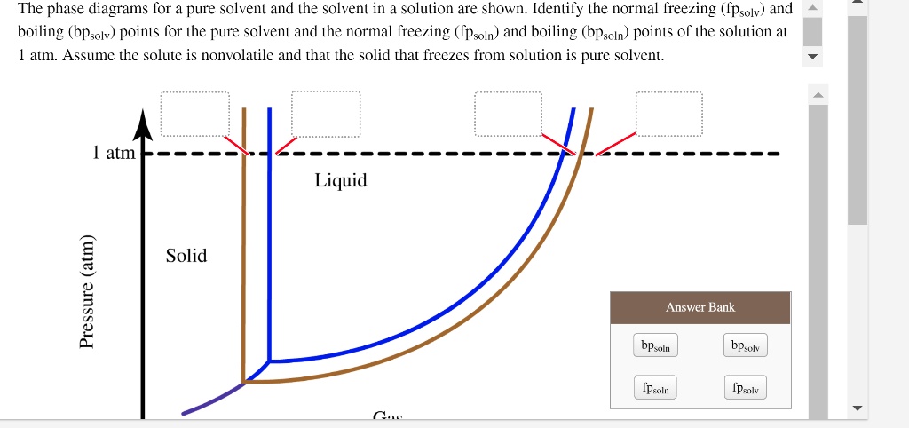 SOLVED: The phase diagrams for pure solvent and the solvent in solution ...