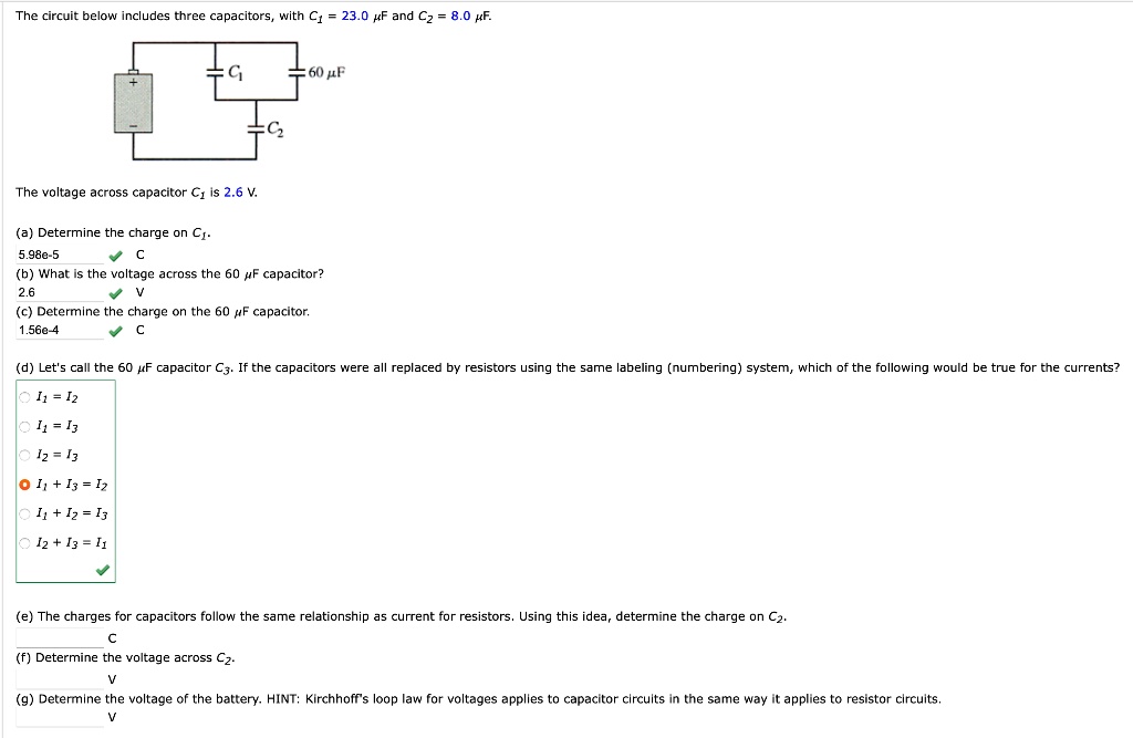 SOLVED: The circuit below includes three capacitors with CI 23.0 KF and ...