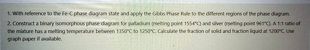 SOLVED: 1. With reference to the Fe-C phase diagram, state and apply ...