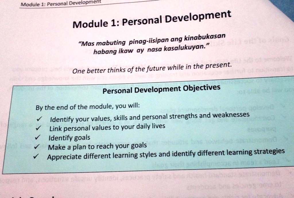SOLVED: 'Read the objective of the module. How does the proverbs relate to the objectives ...
