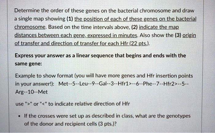 SOLVED: Determine the order of these genes on the bacterial chromosome ...