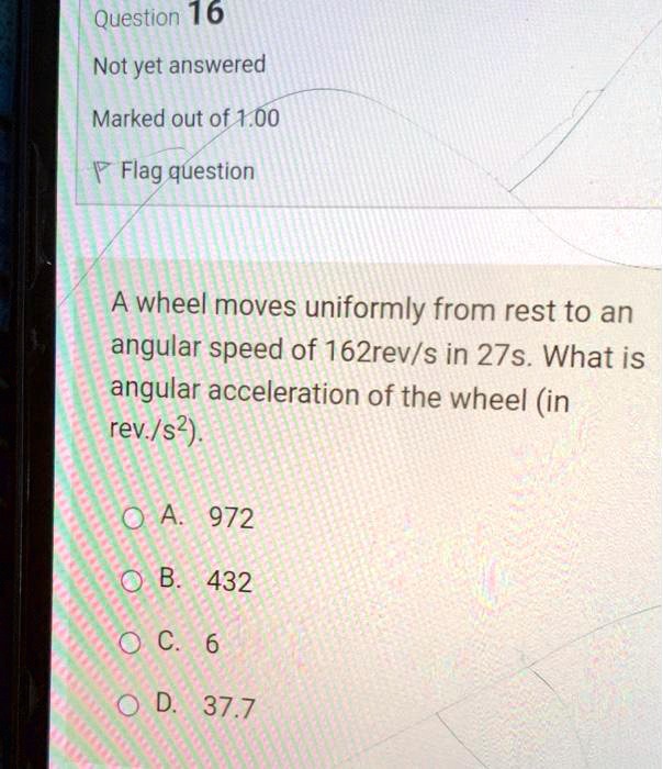 SOLVED:Question 16 Not yet answered Marked out of 1.00 Flag question ...