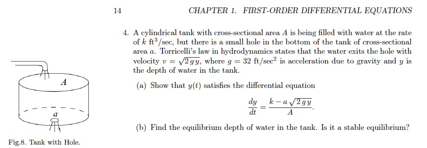 SOLVED: CHAPTER 1: FIRST-ORDER DIFFERENTIAL EQUATIONS A cylindrical ...