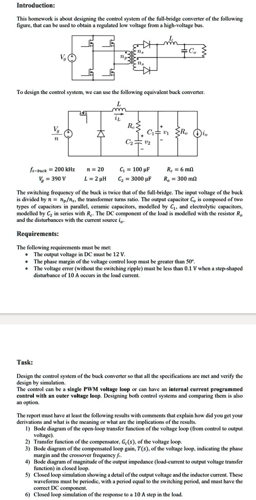 SOLVED: Introduction: This homework is about designing the control system of the full-bridge ...