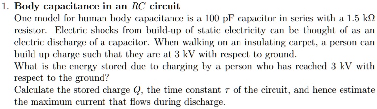body capacitance in an rc circuit one model for human body capacitance ...