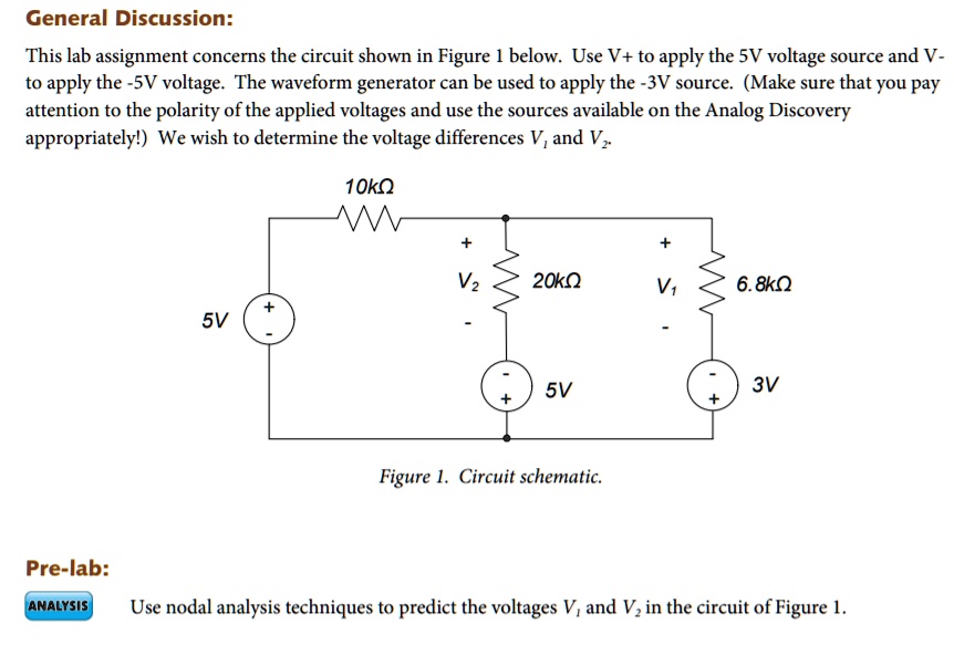 SOLVED: This lab assignment concerns the circuit shown in Figure 1 below. Use V+ to apply the 5V ...