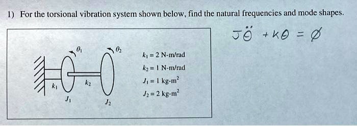 1) For the torsional vibration system shown below, find the natural ...