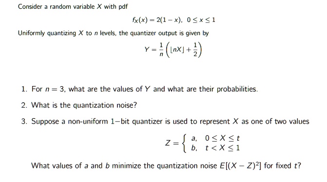 SOLVED: Consider a random variable X with pdf f(x) = 2(1 - x), 0