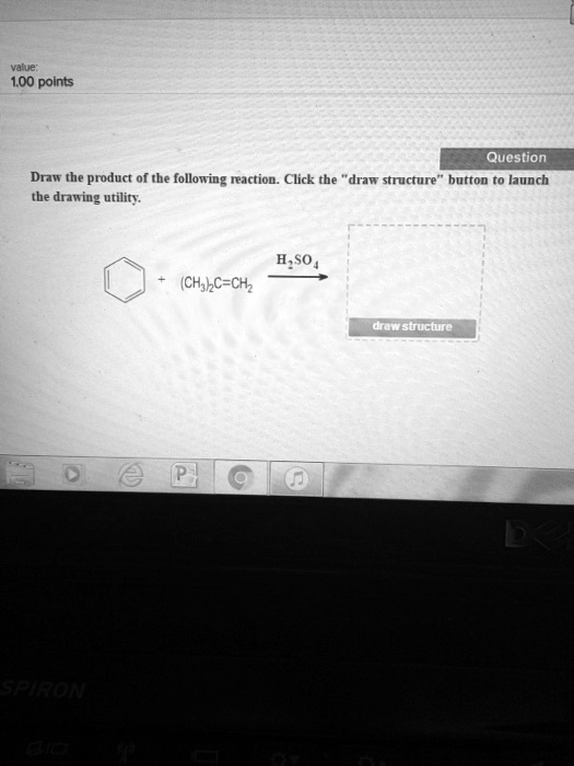 SOLVED: Draw the product of the following reaction. Click the "draw structure" button to launch ...