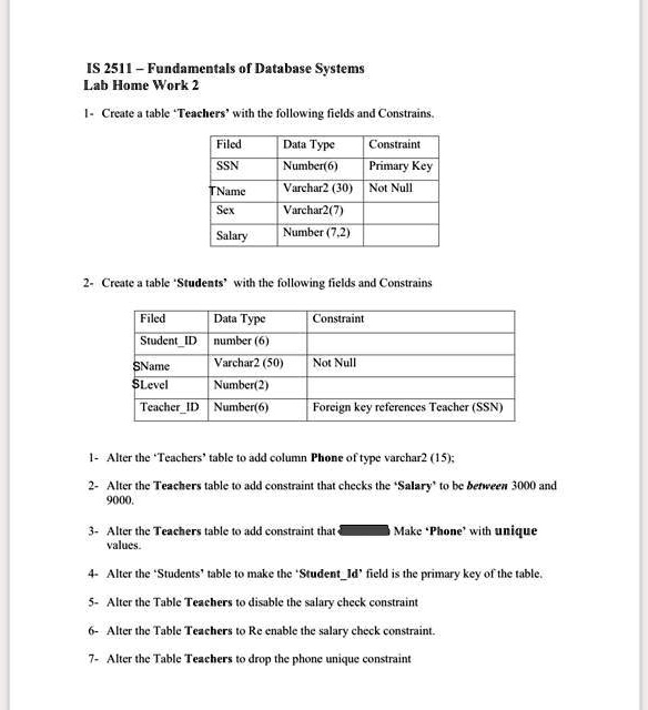 SOLVED: IS2511-Fundamentals of Database Systems Lab Homework 2 1 ... SOLVED: IS2511-Fundamentals of Database Systems Lab Homework 2 1 ...