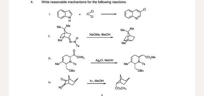 SOLVED: Write reasonable mechanisms for the following reactions: 1 ...