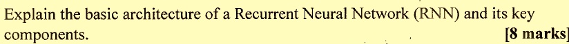 explain the basic architecture of a recurrent neural network rnn and ...