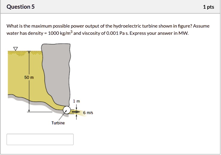 SOLVED: What is the maximum possible power output of the hydroelectric ...