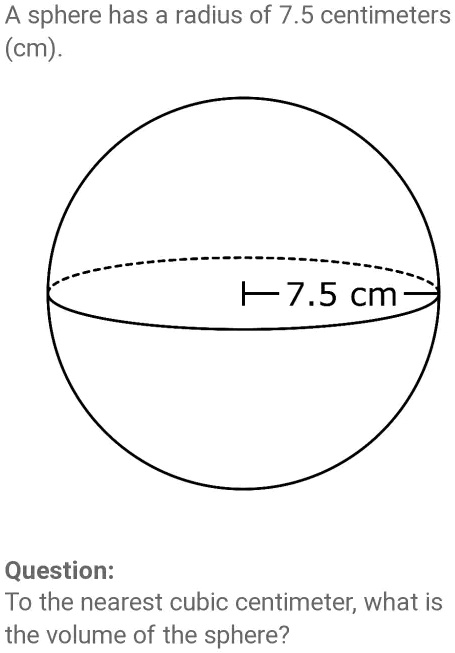 SOLVED: A sphere has a radius of 7.5 centimeters (cm): F7.5 cm ...