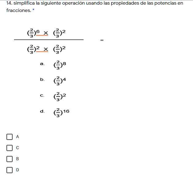SOLVED: plis ayudaaaaa con esta: 14. simplifica la siguiente operación ... SOLVED: plis ayudaaaaa con esta: 14. simplifica la siguiente operación ...