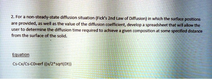 SOLVED: Solve in excel, show steps please 2.For a non-steady-state ...