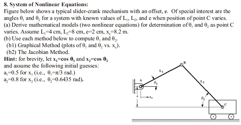 8. System of Nonlinear Equations: Figure below shows a typical slider ...