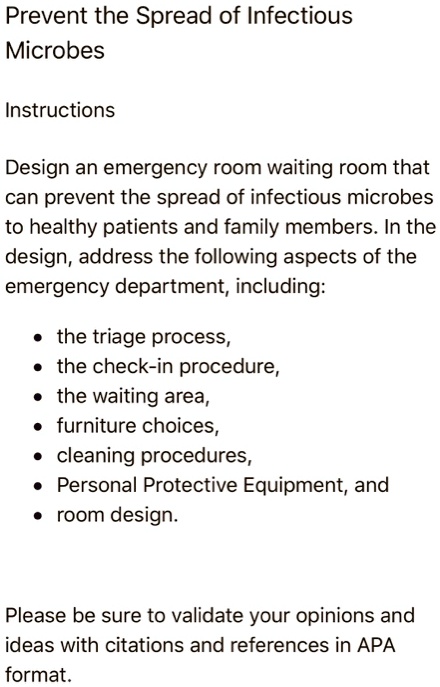 prevent the spread of infectious microbes instructions design an ...