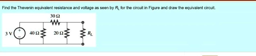 SOLVED: Find the Thevenin equivalent resistance and voltage as seen by ...